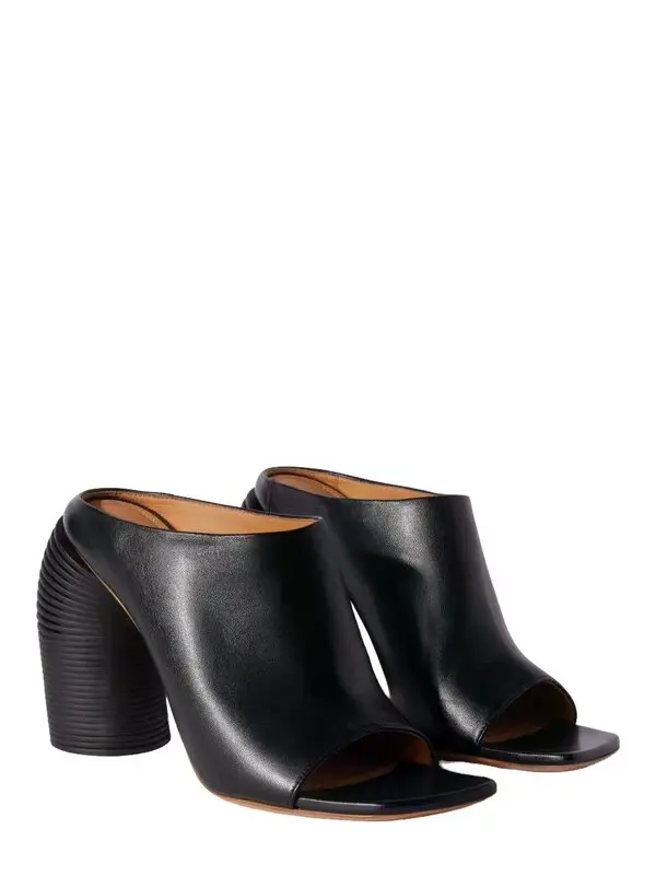 Off-White Open-toe Leather Sandals - Black
