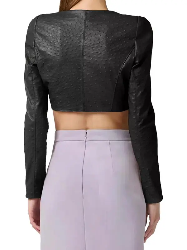 Elisabetta Franchi Cropped Zip-front Jacket - Black