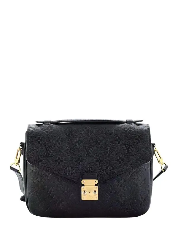 LOUIS VUITTON Pochette Metis Monogram Empreinte Leather Crossbody Bag - Black