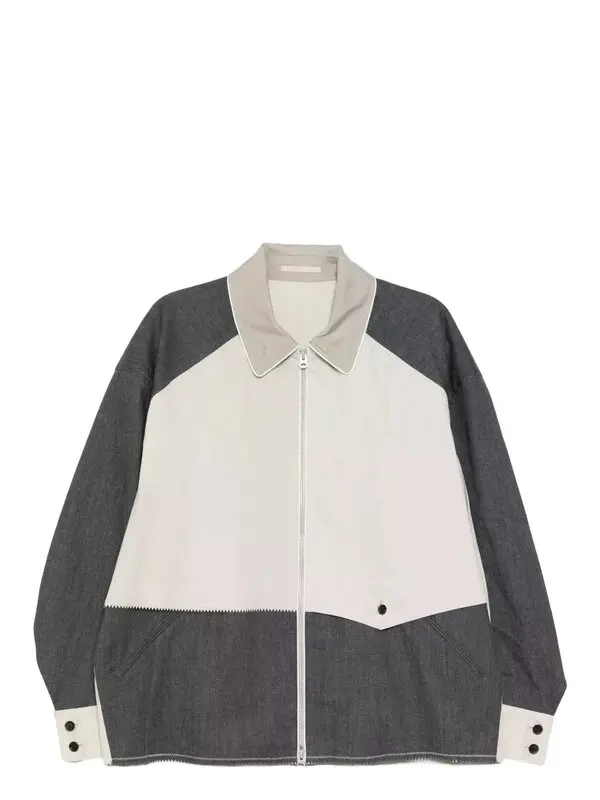 CROQUIS Colour-blocked Zip-up Jacket - Neutrals