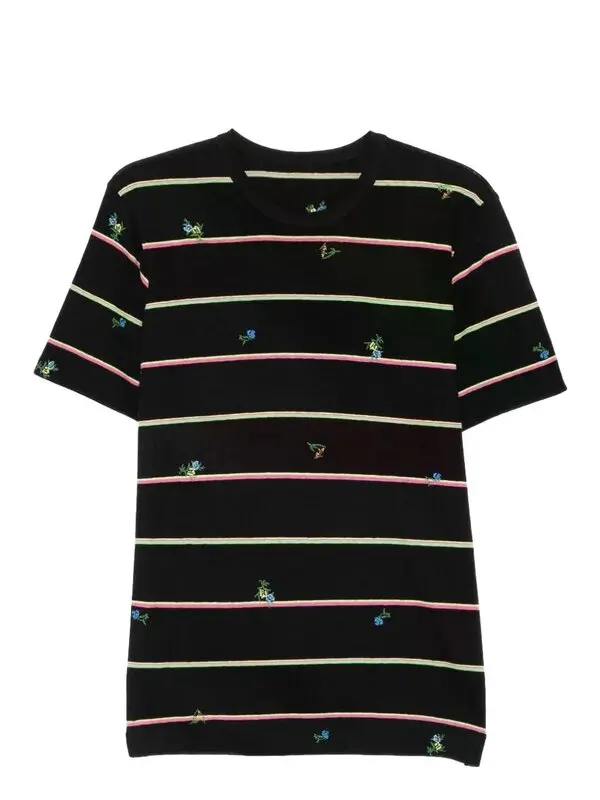 JNBY Striped Embroidered T-shirt - Black
