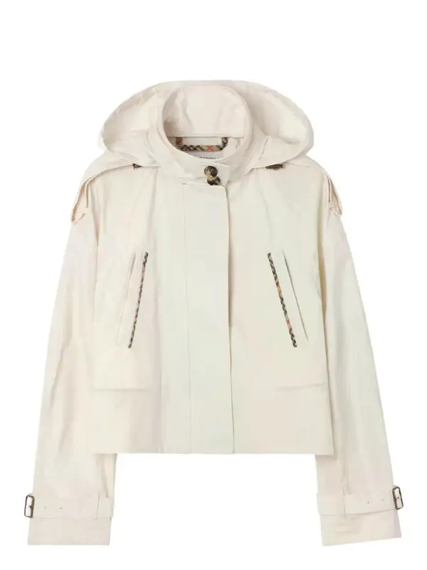 Burberry Cropped Lightweight Cotton Jacket - Neutrals