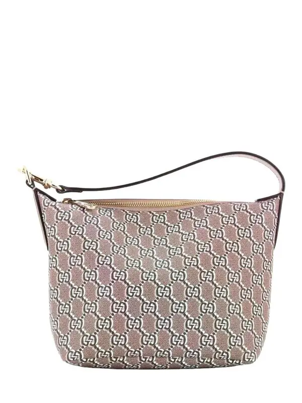 Gucci Ophidia Zip Shoulder Bag Gg Shadow Coated Canvas Super Mini Hobo Bag - Brown