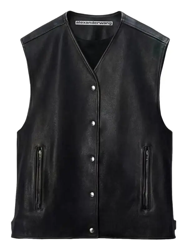 Alexander Wang Boxy Press-stud Vest - Black