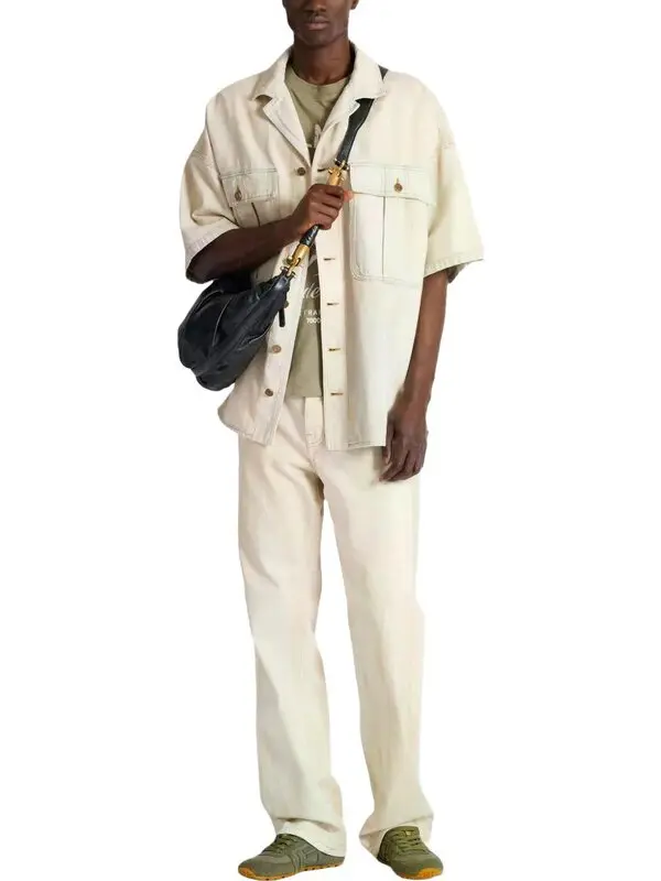Balmain Topstitched Short-sleeve Shirt - Neutrals