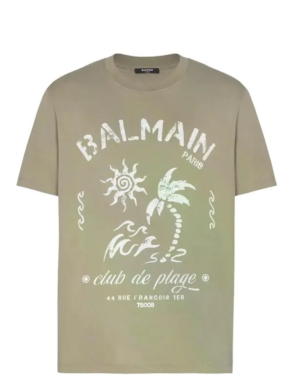 Balmain Short-sleeve Crew-neck T-shirt - Green