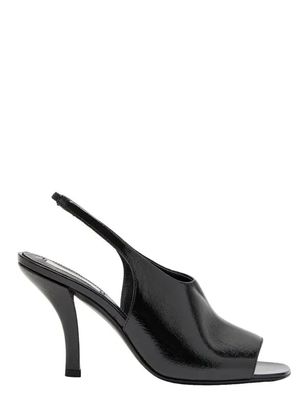 TOTEME Naplack Leather Slingback Sandals - Black