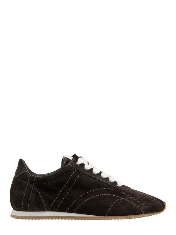 TOTEME Suede Lace-up Sneakers - Black