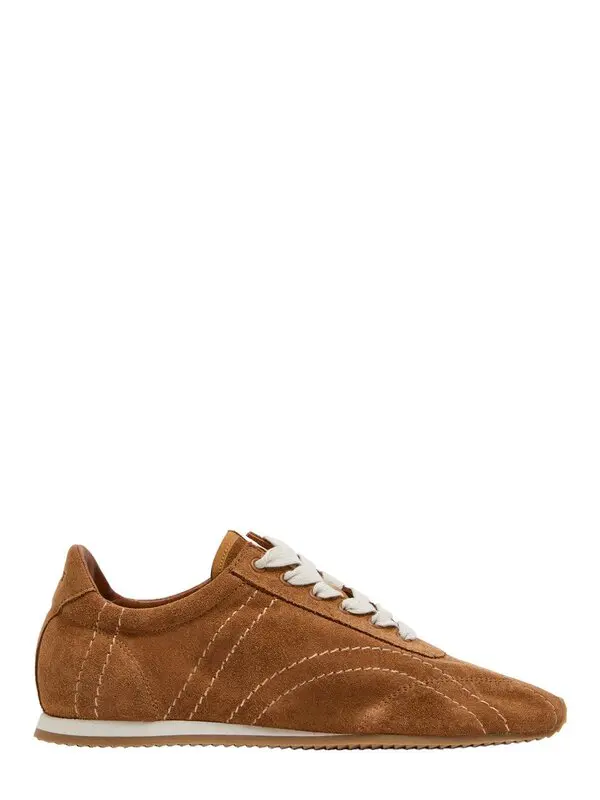 TOTEME Suede Paneled Lace-up Sneakers - Brown