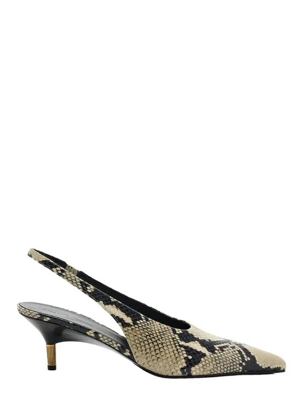Khaite Bella Snake-effect Leather Slingback Pumps - Python