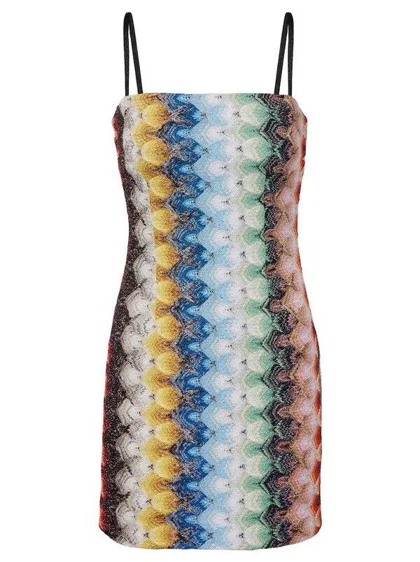 Missoni Metallic Zigzag Knit Mini Dress - Multicoloured