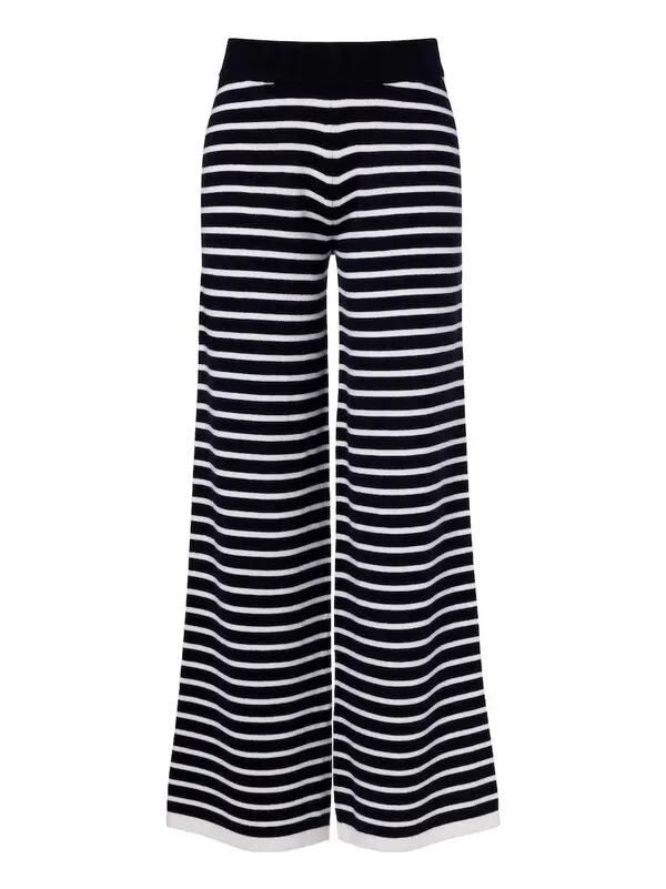 Jardin Des Orangers Striped Cashmere Wide-leg Trousers - Blue