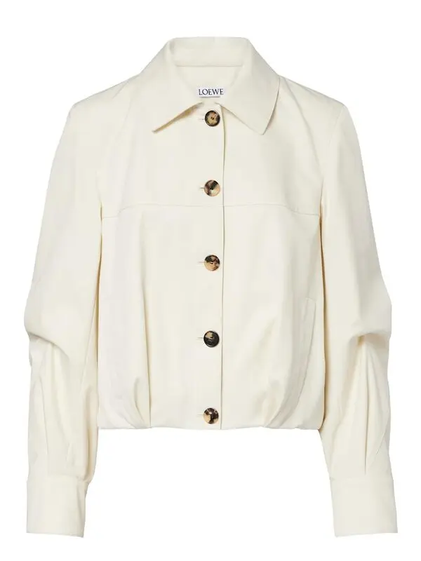 Loewe Cotton And Silk Blouson Jacket - White