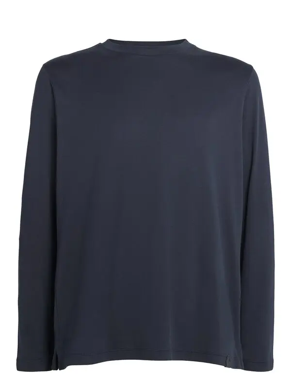Brioni Cotton Long-sleeve T-shirt - Blue