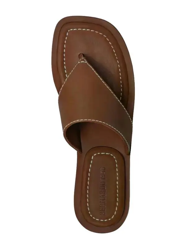 Bernardo Agora Topstitching Flat Sandals - Brown