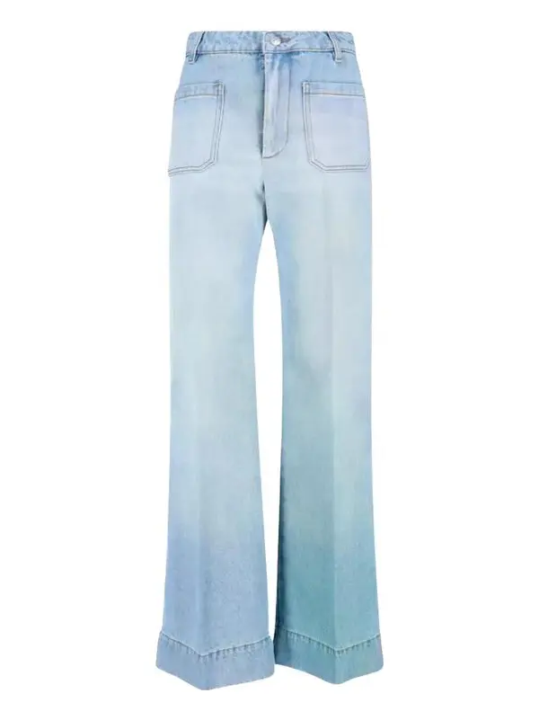 Victoria Beckham Patch Pocket Jeans - Blue
