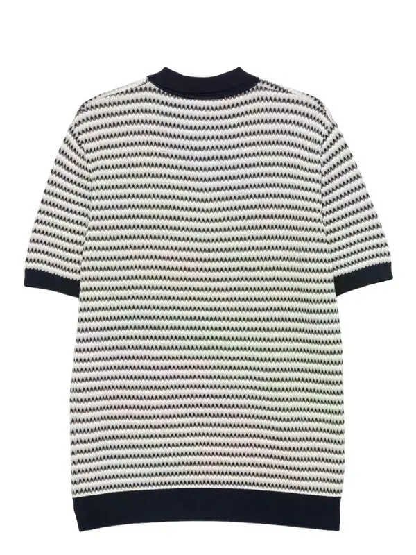 MANUEL RITZ Geometric-pattern Polo Shirt - Blue