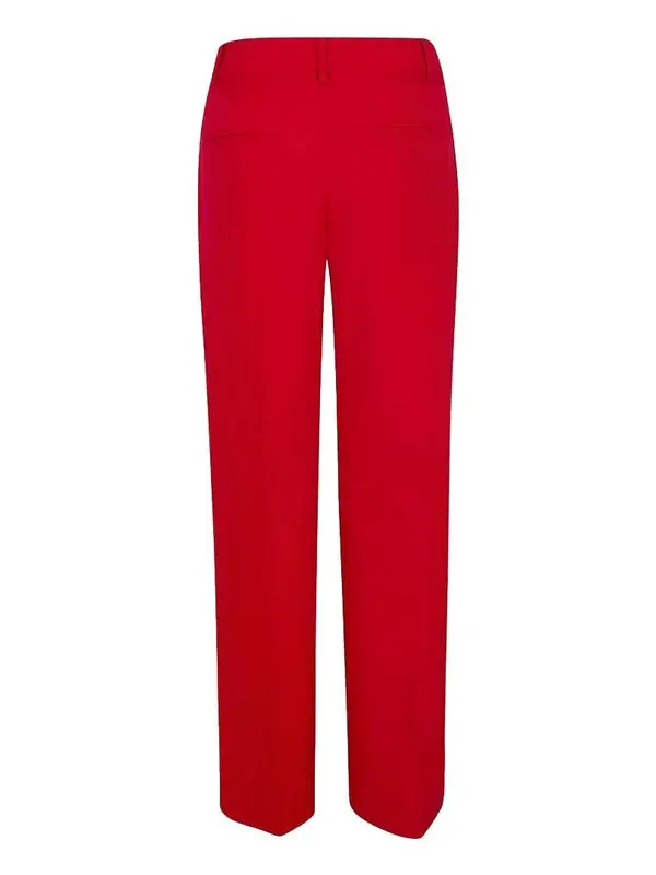 Ralph Lauren Cruise Georgette Pleated Tailored Trousers - Red