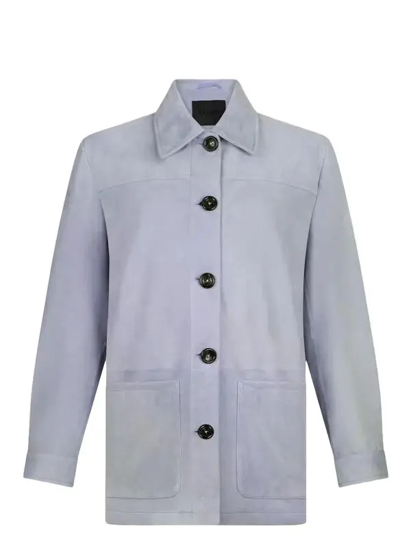 Liu Jo Suede Jacket With Patch Pockets - Blue
