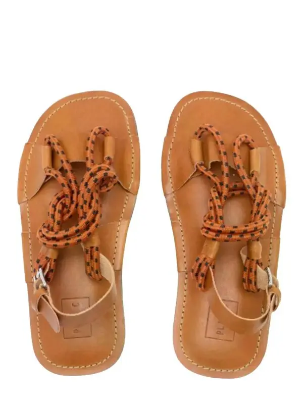 Plan C Braided Strap Flat Sandals - Neutrals