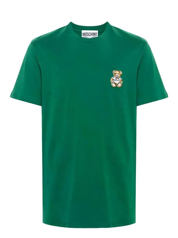 Moschino Teddy Bear-patch Cotton T-shirt - Green