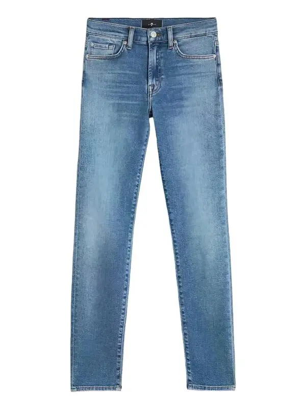 7 For All Mankind Roxanne Logo-patch Jeans - Blue