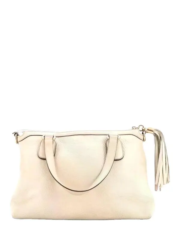 Gucci Soho Convertible Soft Top Handle Bag Leather Satchel - Neutrals