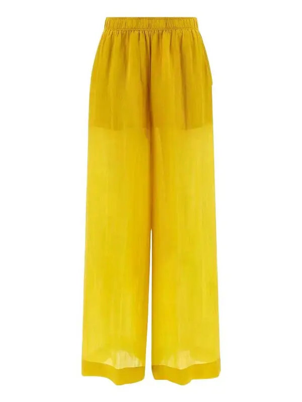 NUDE Elasticated Waist Palazzo Trousers - Yellow