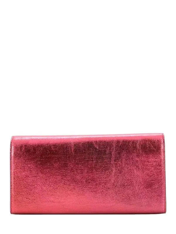 Saint Laurent Classic Monogram Calfskin Clutch Bag - Metallic