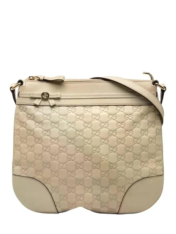 Gucci Embossed Leather Crossbody Bag - Brown