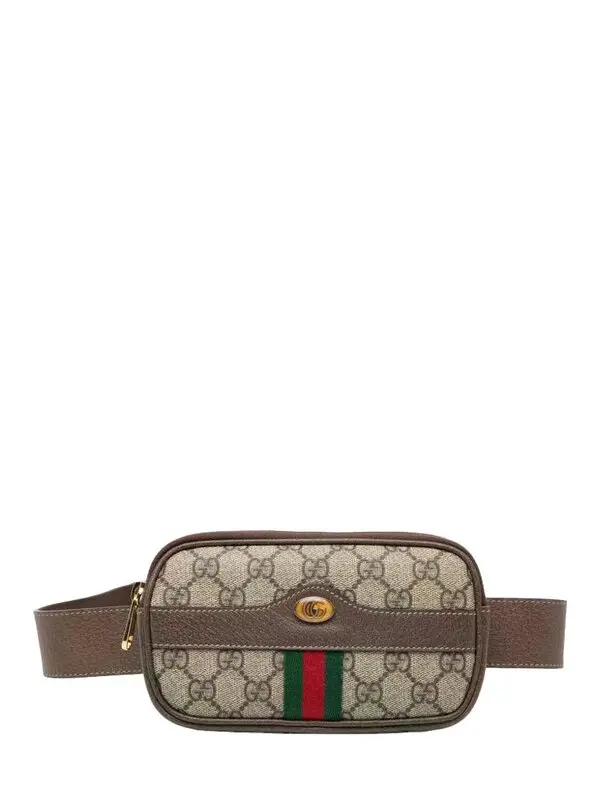 Gucci Gg Supreme Web Ophidia Belt Bag - Brown