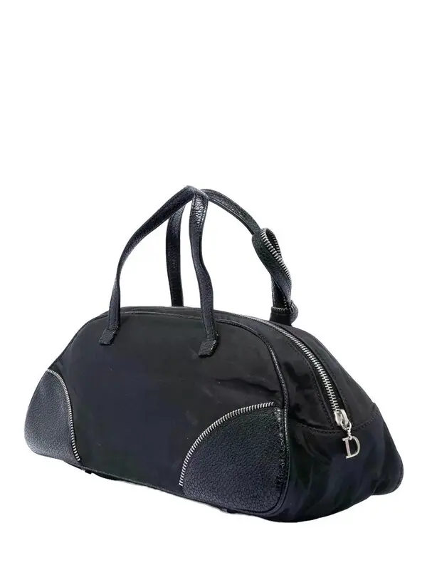 Dior Nylon And Calfskin Bow Handbag - Black