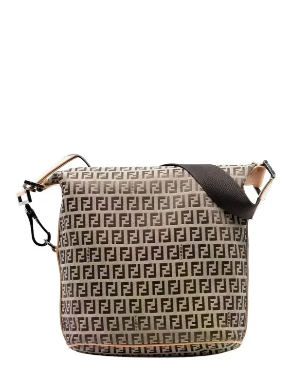 Fendi Zucchino Canvas Shoulder Bag - Brown
