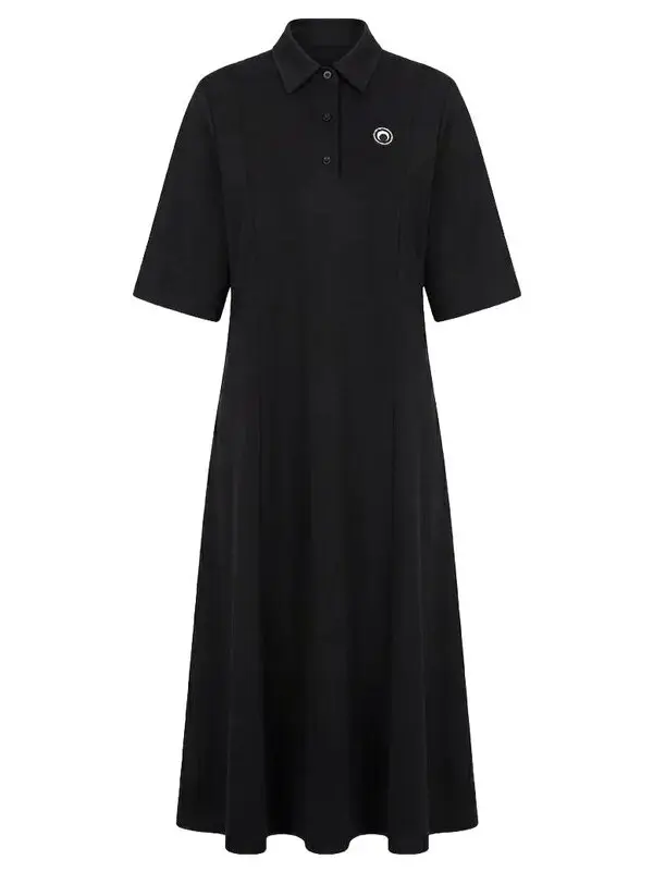 MARINE SERRE Logo Detail Polo Dress - Black