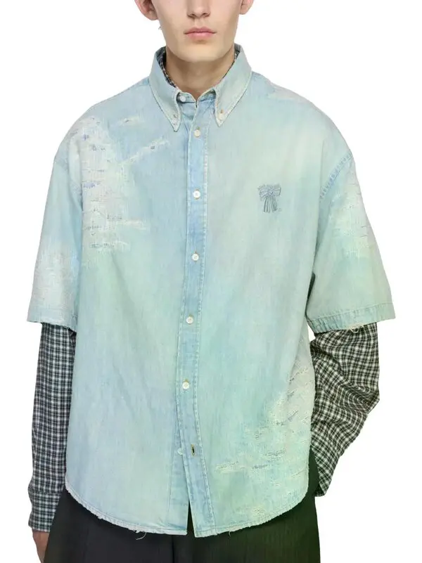Acne Studios Mended Denim Shirt - Blue