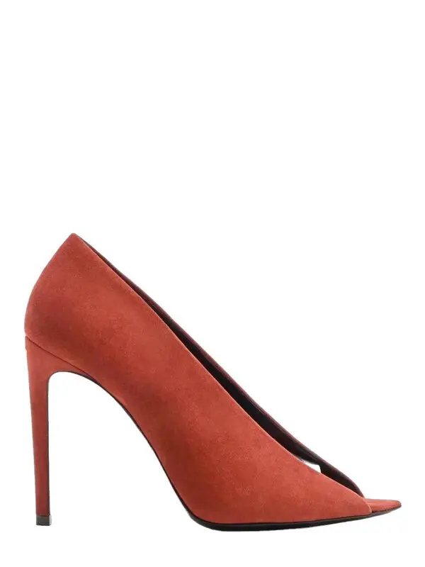Valentino Garavani Open-toe Suede Pumps 105mm - Red