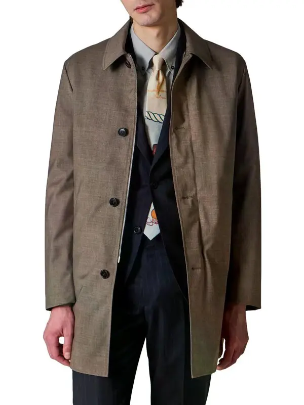 Paul Smith Wool Button Coat - Brown