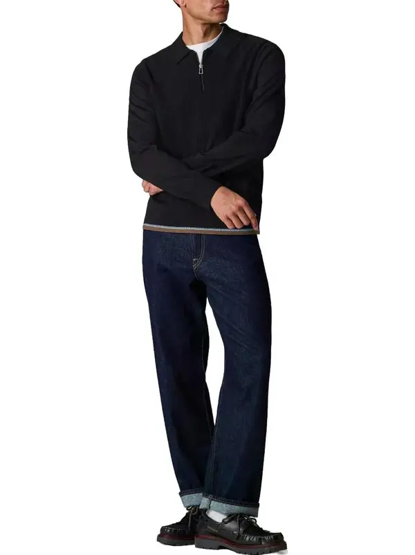 Paul Smith Zip Polo Shirt - Black
