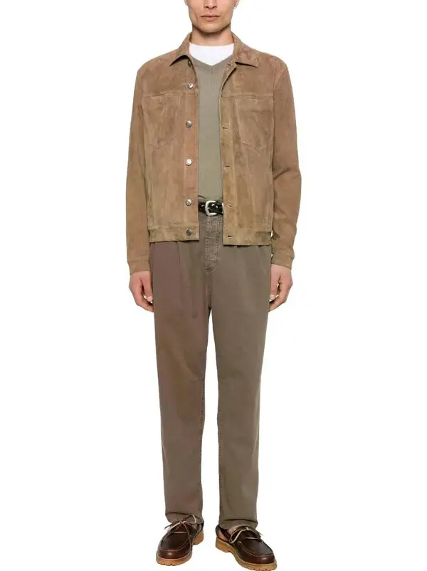 GIORGIO BRATO Button-up Leather Jacket - Neutrals