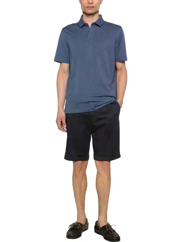 Corneliani Cuffed Hem Tailored Shorts - Blue