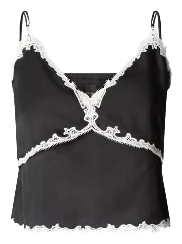Pinko Lace-trimmed Camisole Blouse - Black
