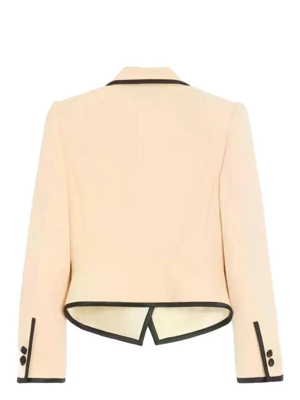 Valentino Garavani Wool Crepe Cropped Jacket - Neutrals