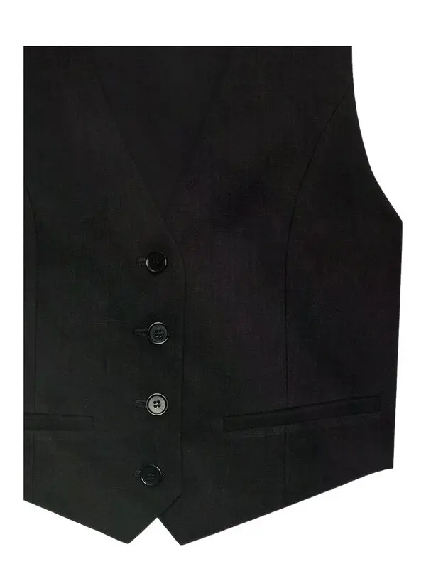 MSGM V-neck Buttoned Waistcoat - Black
