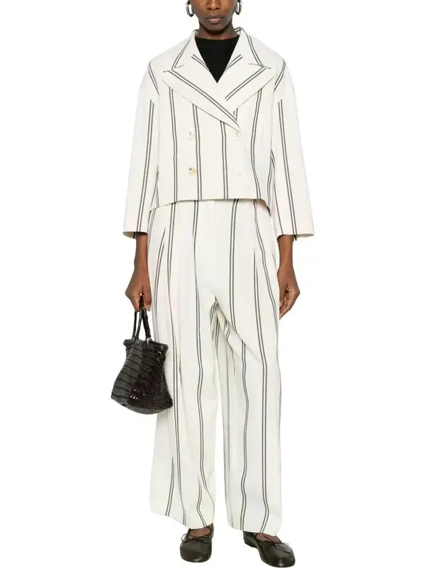 PSOPHIA Pleated Wide Leg Trousers - Neutrals
