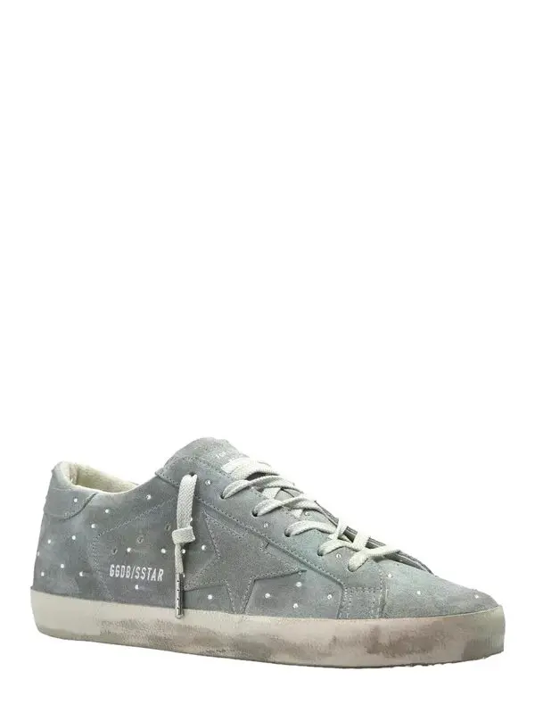 GOLDEN GOOSE Super-star Suede Sneakers With Appliqué Detail - Grey