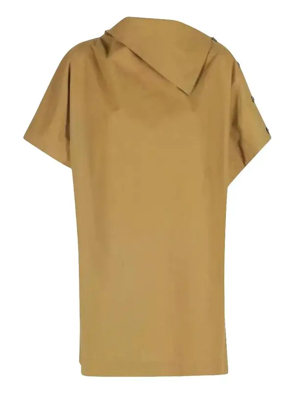 Soeur Buttoned-shoulder Top - Brown