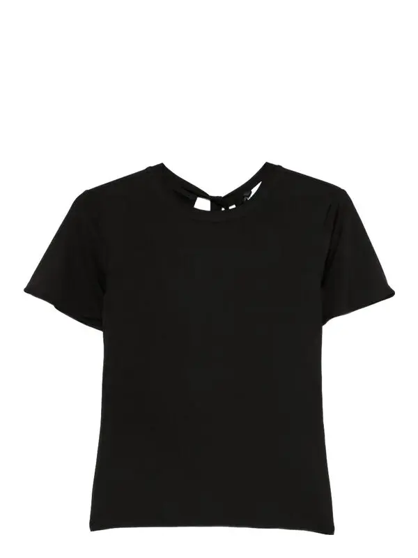 Marella Rear-lace Short-sleeve T-shirt - Black