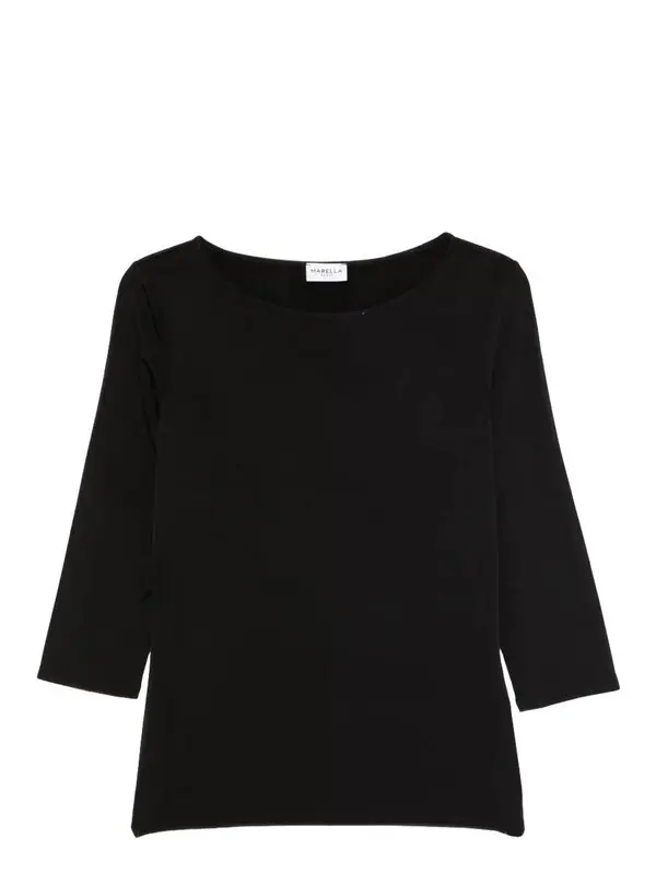 Marella Euro Round-neck Top - Black