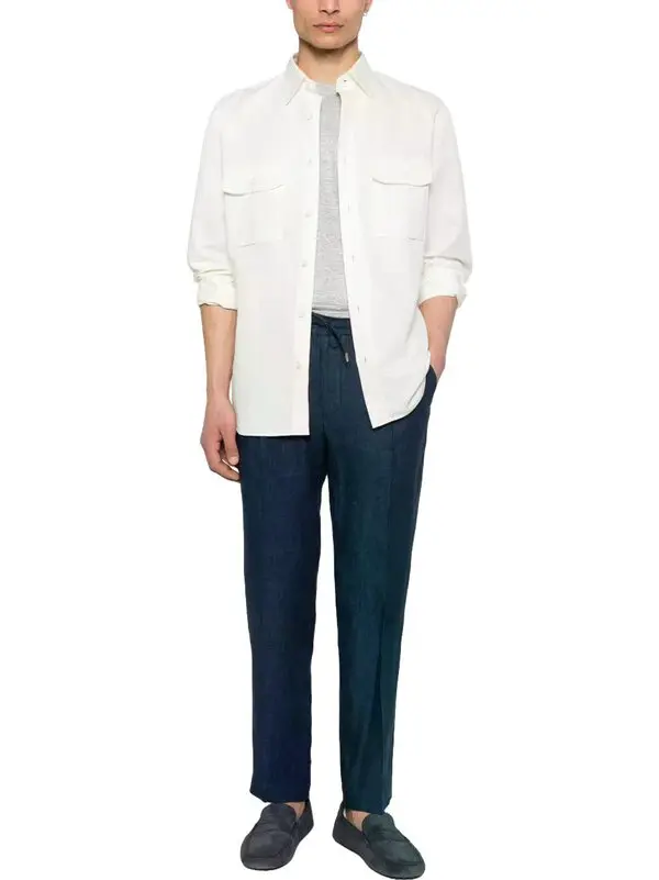 BRIGLIA 1949 Wimblendons Drawstring Trousers - Blue