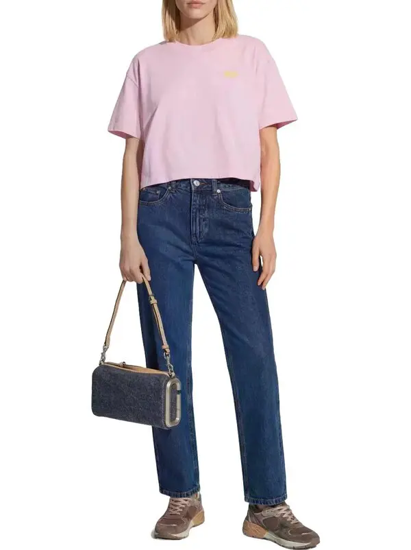 American Vintage Short-sleeved T-shirt With Logo Detail - Pink